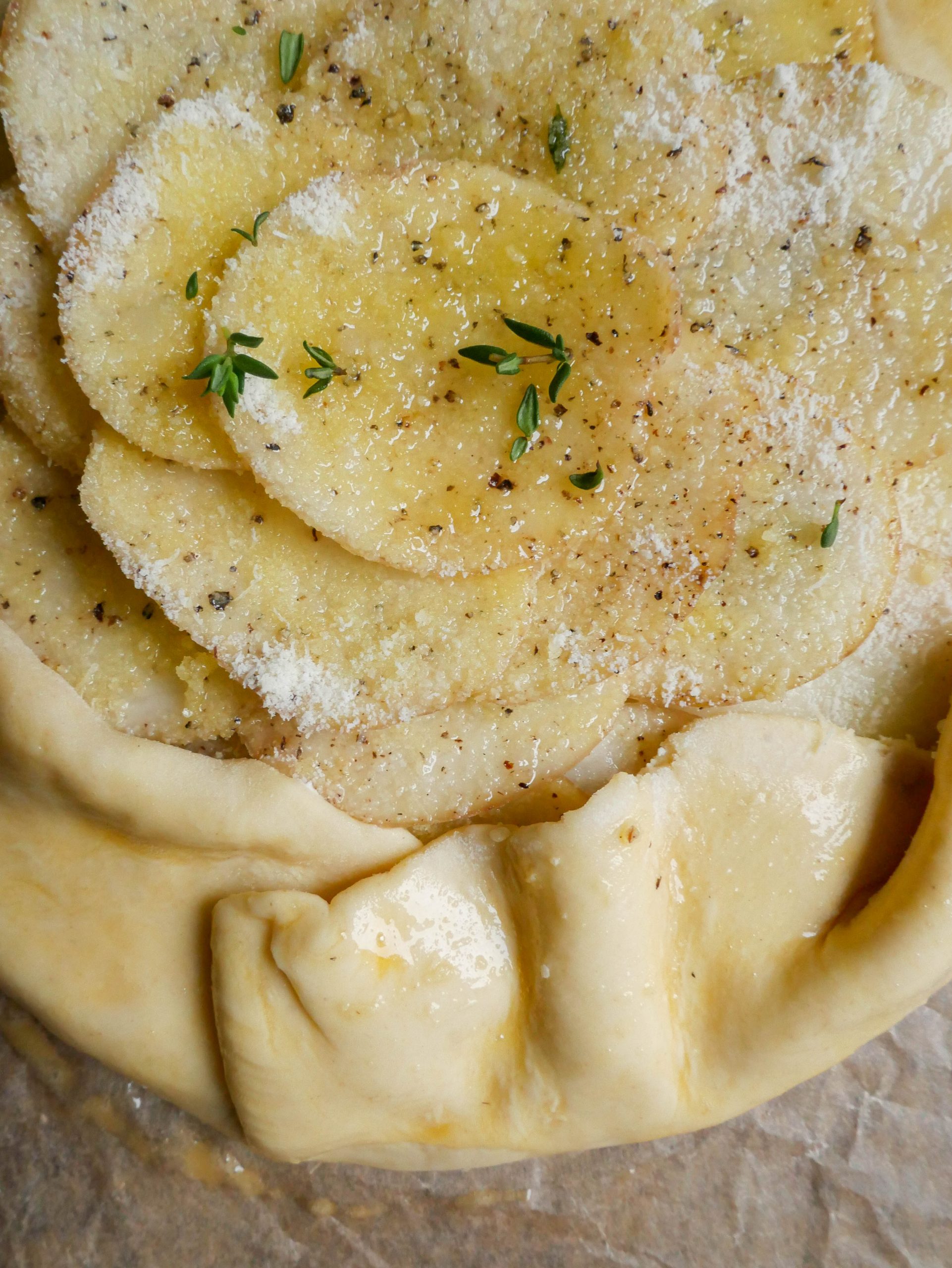 Potato Tart with Garlic Confit & Sour Cream Puff Pastry - Daen's Kitchen