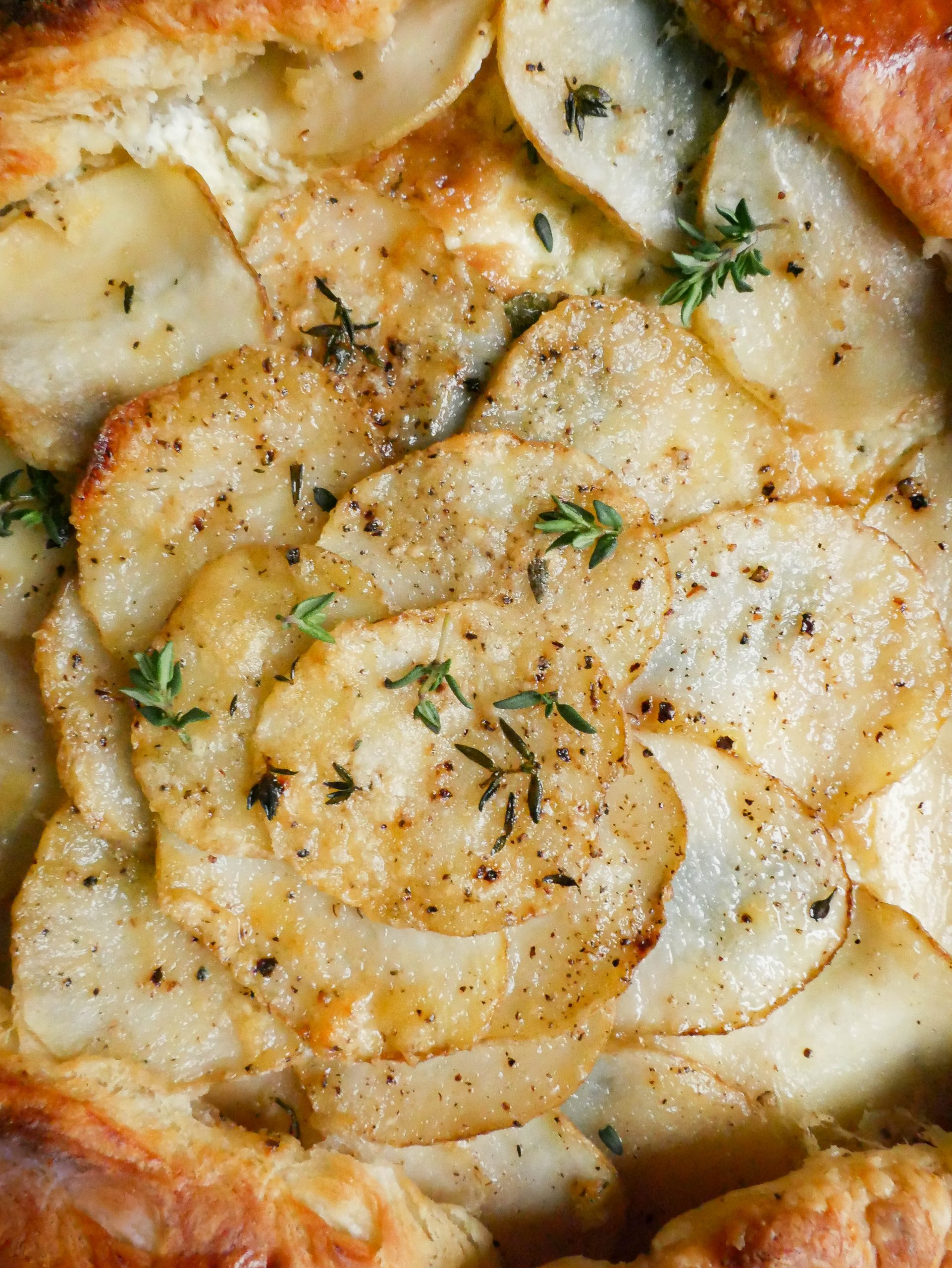 Potato Tart with Garlic Confit & Sour Cream Puff Pastry - Daen's Kitchen