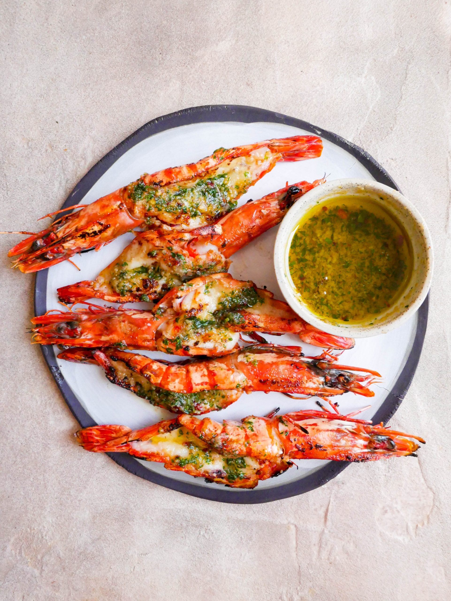 Garlic Confit Butter Butterflied BBQ Prawns - Daen's Kitchen