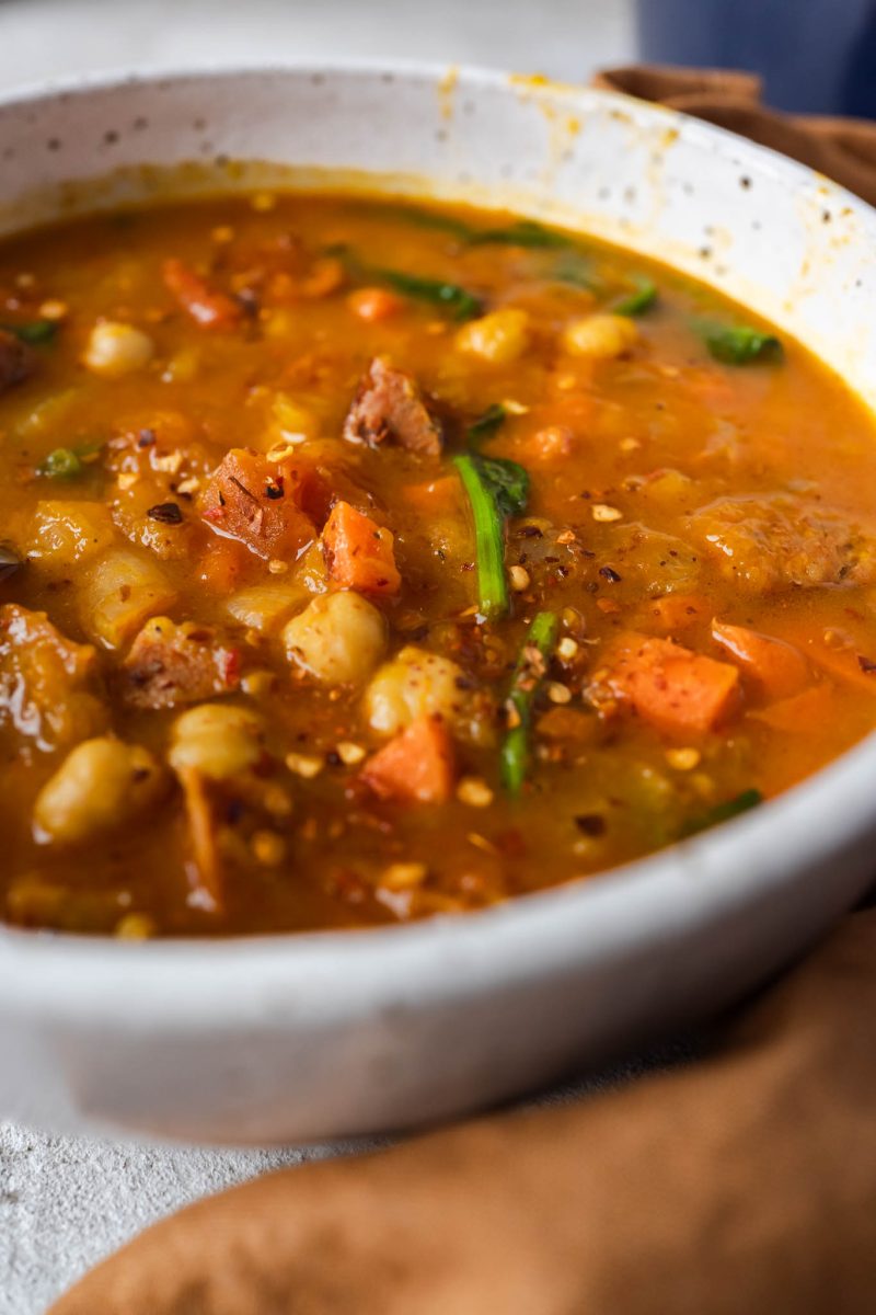 Chickpea, pumpkin and chorizo soup - Daen's Kitchen