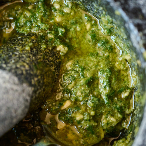 Authentic Mortar & Pestle Pesto - Daen's Kitchen