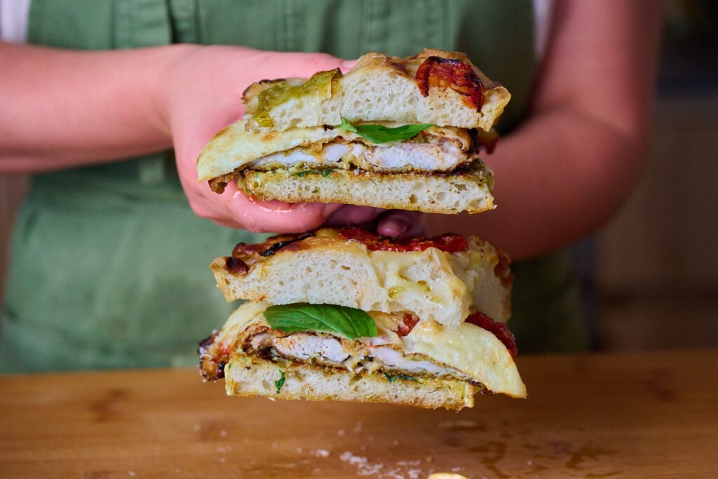 Chicken Parmesan Focaccia Sandwich - Daen's Kitchen