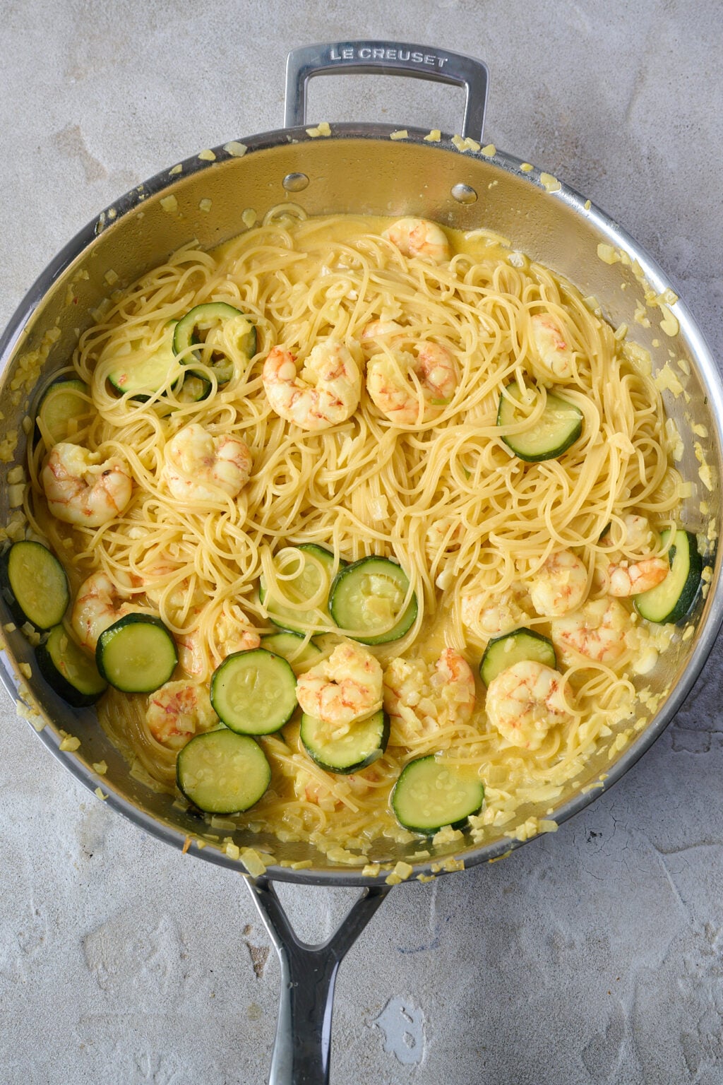 Creamy Saffron Shrimp Spaghetti with Homemade Prawn Oil - Daen's Kitchen